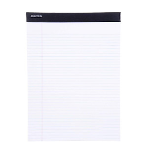 Mintra Office Legal Pads - ((BASIC WHITE 6pk, 8.5in x 11in, NARROW RULED)) - 50 Sheets per Notepad, Micro perforated Writing Pad, Notebook Paper for School, College, Office, Business