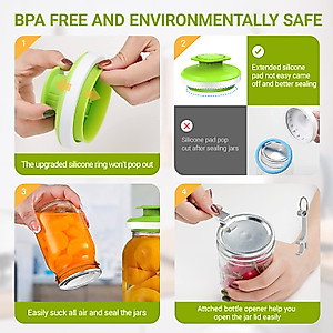 Mason Jar Vacuum Sealer for FoodSaver, Canning Jars Vacuum Sealer, Jar Sealer and Accessory Hose Kit for Wide&Regular Mouth Mason Jar, Fit for Most Vacuum Sealer