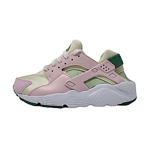 Nike Huarache Run GS Grade School Sneakers, Pink Foam/Malachite-Sesame, 4.5 M US