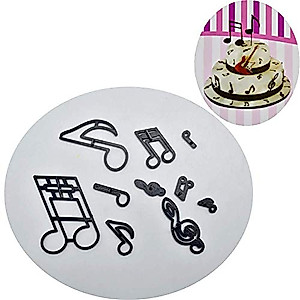 Music Fondant Cutters, Airlxf 10PCS Wedding Cookie Cutter Set for Anniversary/Bridal/Engagement Cake Decorating Sugarcraft Cutting Tool (Music Fondant Cutters)