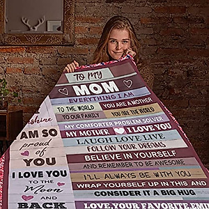 Personalized Mom Blanket Birthday Gifts for Mom from Daughter or Son Mothers Day Best Mom Ever Gifts for Mother Women Her I Love You Mother Daughter Gift Ideas