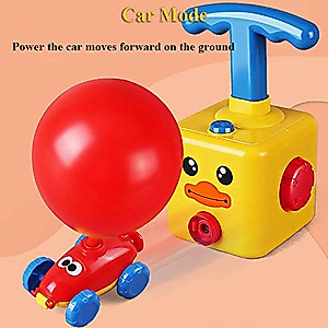 NEXTAKE Balloon Powered Car and Launcher Set, Balloon Launcher Toy Set Balloon Power Racer Air Inertial Car Toy Balloon Launcher Launch Pad with 12 Balloons (Duck with Launch Tower 2)
