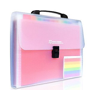 13 Pocket Portable Expanding File Folders, Accordion File Document Organizer with dividers for Any Paper and Document - Rainbow