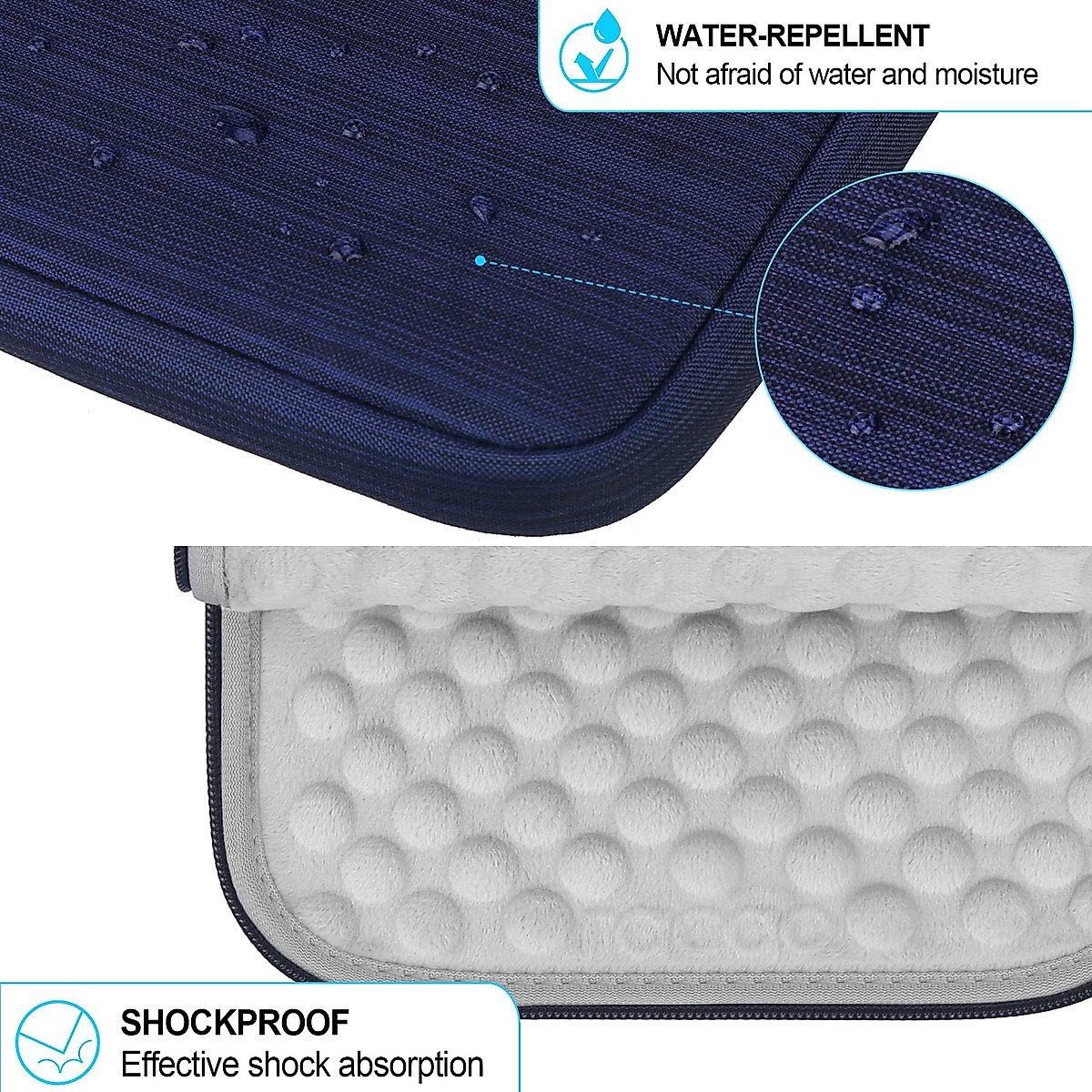 Lacdo iPad Mini 7 Sleeve, iPad Mini Case Bag, Tablet Sleeve Case for iPad Mini 7 (A17 Pro)/6/5/4/3/2, Samsung Galaxy Tab A7 Lite 8.7" / Galaxy Tab A 8.0" Protective Tablet Bag Water Repellent, Blue