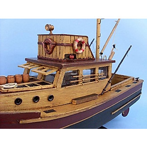 Hampton Nautical "Jaws" Orca Model Fishing Boat - Fully Assembled (Not a Kit) , brown