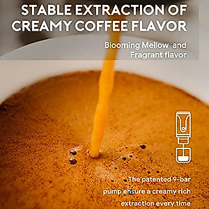 RECAFIMIL Portable Coffee Maker: 12V Travel Espresso Machine 12W, 9 Bar Pressure 2400mAh Rechargeable Battery for Camping, Driving, Home and Office (Machine Holder Portable)