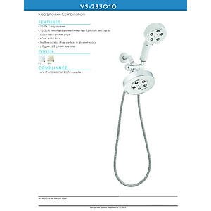 Speakman VS-233010 Neo Anystream 2-Way Shower Combination, 2.5 GPM, Polished Chrome