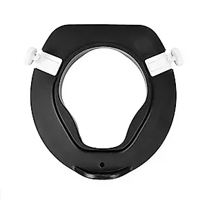 KMINA - Toilet Seat Risers for Seniors 4 inch, Soft Raised Toilet Seat with Lid, Handicap Toilet Seat Riser, Soft Elevated Toilet Seat for Elderly, Black High Toilet Seat for Seniors