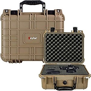 Eylar Protective Camera Hard Case Water & Shock Proof with Foam 13.37 inch 11.62 inch 6 inch Tan (Tan)
