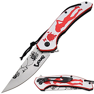 Snake Eye Tactical Cupid Heart Ladies Valentines day | Pocket Knife | EDC |Fishing Hunting Camping Knife