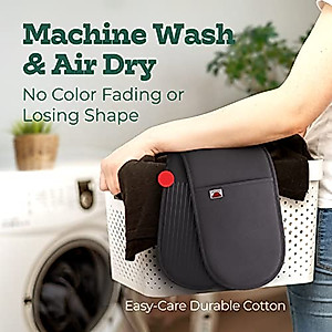 Big Red House Double Oven Mitt with The Heat Resistance of Silicone and Flexibility of Cotton, Recycled Cotton Infill, Terrycloth Lining, 480 F Heat Resistant, Gray