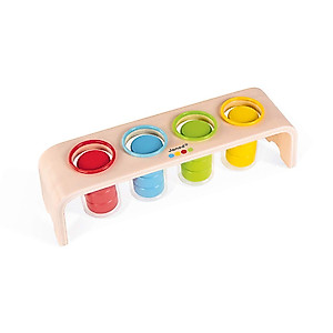 Janod Essentials Color Sorting Game – Wooden Puzzle with 12 Different Pattern Cards – Ages 2+ Years - J05066