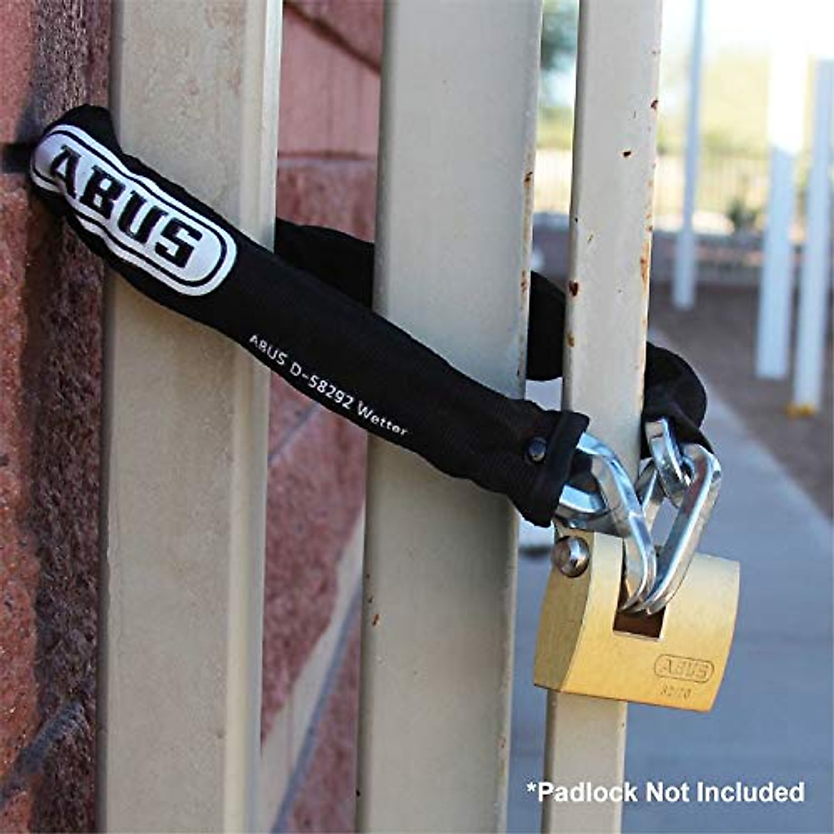 ABUS Hardened Steel 10KS 10 Foot x 3/8" Thick Square Security Chain for Bikes, Containers, Trailers, ATV's, Motorcycles and Personal/Industrial Property
