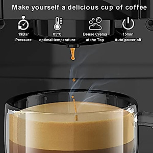 KOTLIE Latest Single Serve Coffee Maker,4in1 Espresso Machine for K-Cup/Nespresso Original/Ground/ESE Capsule Pod,3 Pods,2 Bowl,2oz to 10oz Cup, 28oz Removable Water Tank,19 Bar,1450W