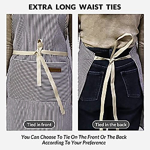 ATROPOS 2 Pcs Aprons for Women with Pockets, Aprons for Men, Womens Kitchen Apron, Cooking Apron Adjustable Bib Chef Apron(Unisex)