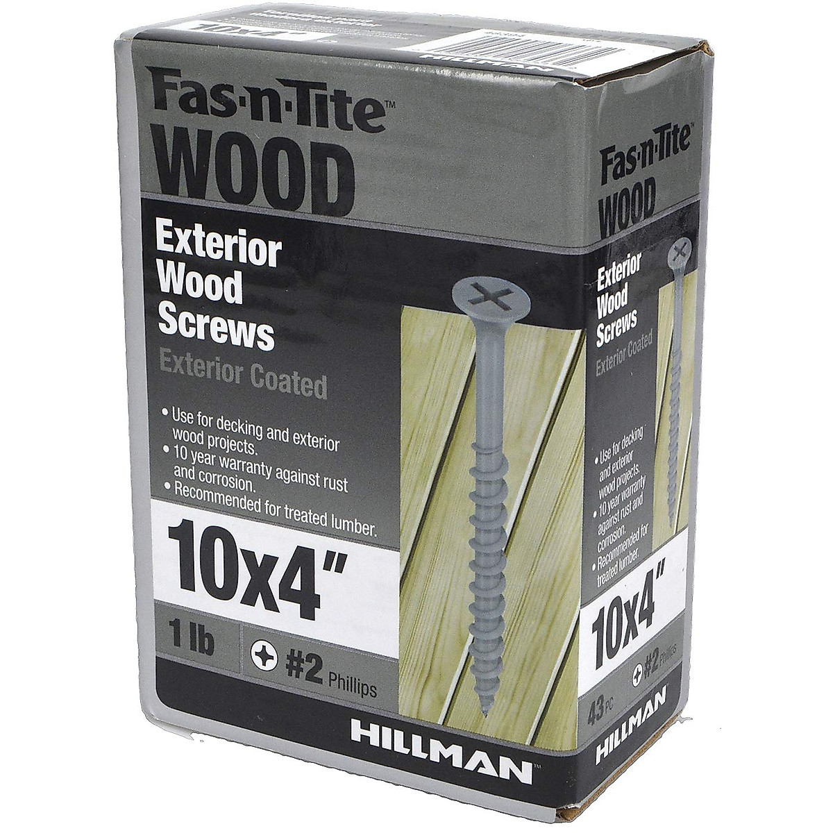 Fas-n-Tite Exterior Coated Wood Screw - 1lb Box (#10 x 4")