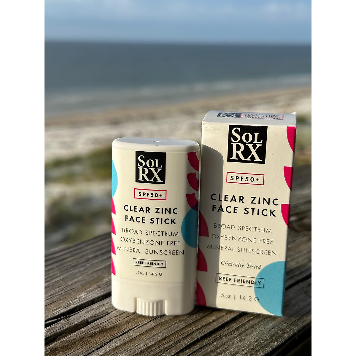 SolRX MINERAL SPF 50 Sunscreen Stick for Face - Zinc Oxide Sunsceen Stick, Clear, Non-Greasy