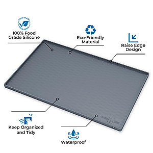 Premium Quality Under Sink Mat for Kitchen Waterproof 34" x 22" Silicone Under Sink Tray for Kitchen & Bathroom -Kitchen Cabinet Organizers and Storage Sink Drip Tray