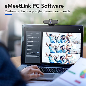 EMEET Webcam with Microphone, 1080P HD 60FPS Streaming Webcam USB Webcam w/2 Noise Reduction Mics,Software Control,90°FOV，Autofocus,Webcam for Desktop PC Mac Laptop Zoom Gaming FaceTime Teams Twitch