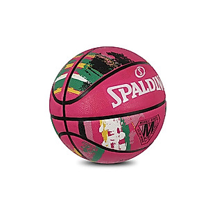 Spalding Marble Pink Women Basketball Ball Size 6 with Ball Inflating Air Pump