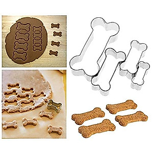 LUBTOSMN Dog Bone Cookie Cutter Set-9 Piece-Large and Mini Dog Bone Paw Fish Cookie Cutters Baking Molds for Small Large Dog Cat Treats and Dog Cat Cake Topper Decoration Took Kit