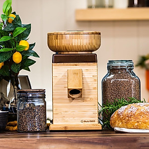 NutriMill Harvest Electric Stone Grain Mill, 450 Watt - Bronze