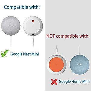 Caremoo Google Nest Mini Wall Mount Holder, Space-Saving Design Outlet Mount, Perfect Cord Management for Google Nest Mini 2nd Generation (White)