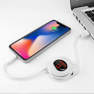 Retractable Lightning iPhone Cable, Charging Cord Compatible with Apple iPhone 14 Pro Max Plus Mini 13 12 11 Xs Xr X SE 8 7 6 5 iPad Pro Air Mini 6 iPod Touch, Nano (MFI Certified) (Lighting Black)