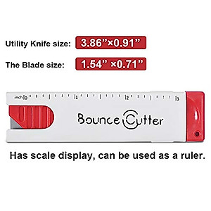 UCEC Box Cutter Retractable, Utility Knife Handy Boxcutter Auto Retractable Paper Knife with Scale, Pocket Box Cutter Cardboard Cutter for Packages, Boxes and Paper -6PCS
