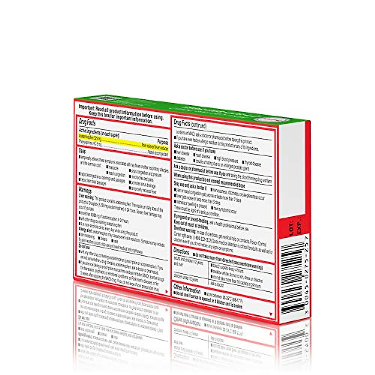 Tylenol Sinus + Headache Non-Drowsy Daytime Caplets with Acetaminophen & Phenylephrine HCl, 24 ct