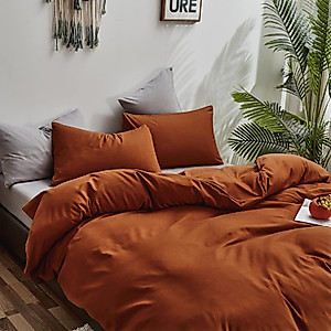 Houseri Burnt Orange Comforter Set California King Rust Orange Bedding Caramel Terracotta Cal King Comforter Sets Soft Comfy Women Men Aesthetic Cinnamon Reddish Brown Bed Quilts Blanket Cal King Size