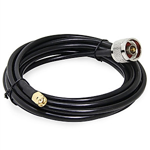 N Male to RP-SMA Male Cable, 25ft Ultra Low Loss RFA-200 Coax Cable with Weatherproof Connector for Yagi TP-Link 2.4Ghz Antenna, Router, WiFi and ALFA Extender, APs, Receiver