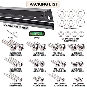 No Drill Drywall TV Mount, No Stud TV Wall Mount for 32-75 Inch Most Brand TVs up to 150lbs, Easy Install No Stud Studless TVs Wall Mount, Included All Hardware-New Level Bubble Meter