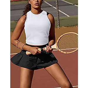 VOOVEEYA Ruched Workout Tops for Women Open Back - Going out Crop Tops Backless Yoga Tops Tie Back（White-L）