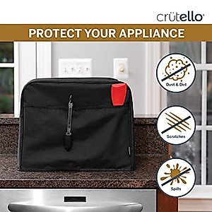 Crutello Crock Pot Cover Compatible with Hamilton Beach 6, 7 or 8 Quart Slow Cooker - Small Appliance Dust Cover Measuring 18.57" x 8.5" x 11.75" - Black