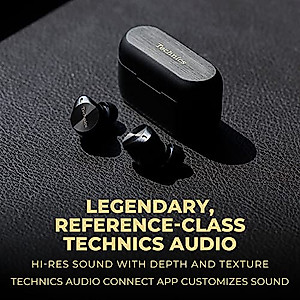 Technics Premium Hi-Fi True Wireless Bluetooth Earbuds with Advanced Noise Cancelling, 3 Device Multipoint Connectivity, Wireless Charging, Hi-Res Audio + Enhanced Calling - EAH-AZ80-K (Black)