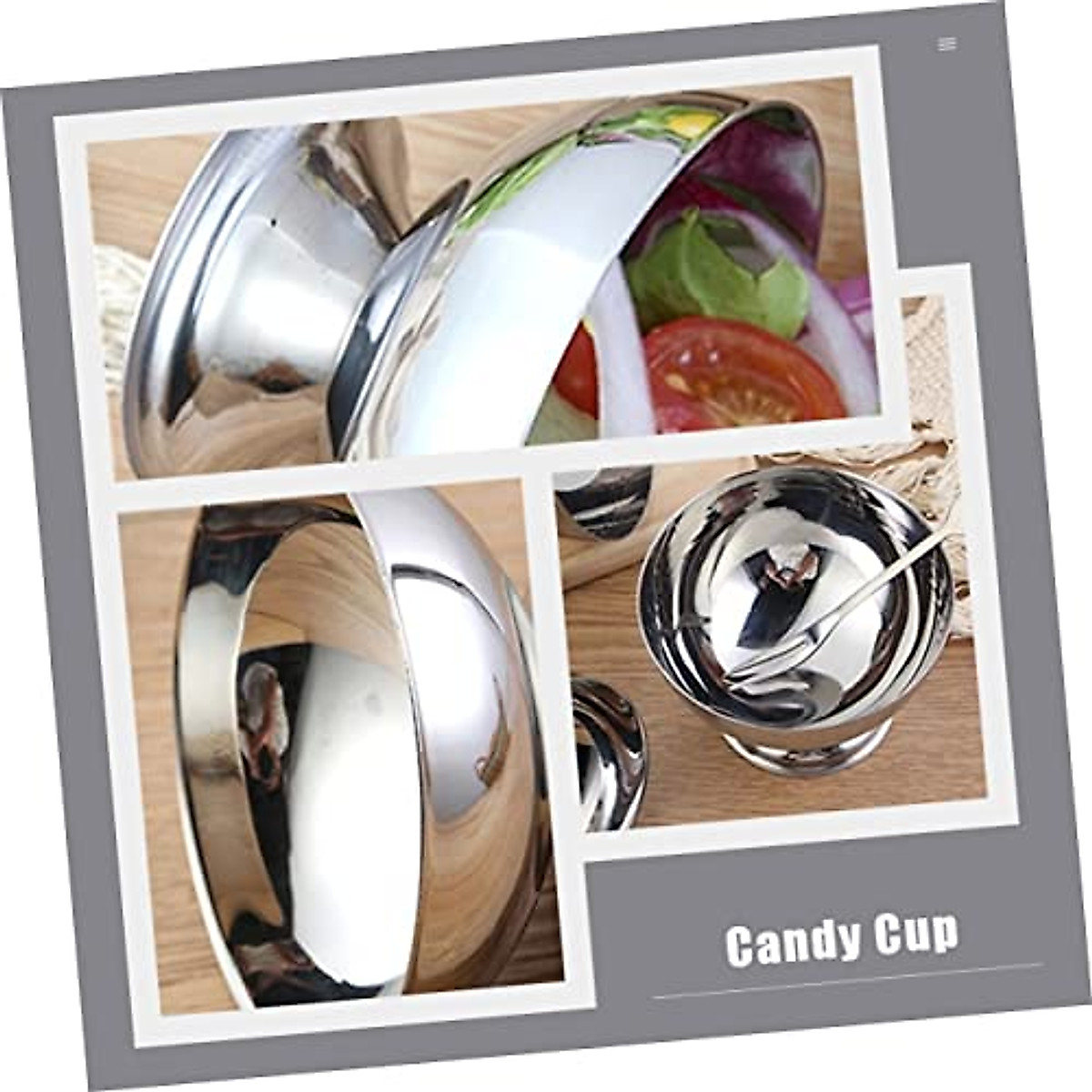 Abaodam 2 pcs Snack Bowl Reusable Tiramisu Footed Glass and Sauce DIY Cm Trifle Cup Ice Steel Wedding Appetizer Meal Bulk S/Parfait Pudding Foot Plate Prep Condiment Mixing Practical