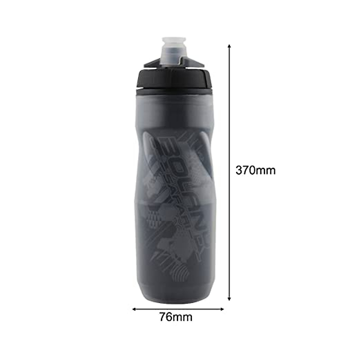 Zsling Bottle Sport Squeeze Insulated Water Bottle 20oz - BPA-Free, Sport & Bike Squeeze Bottle (Black gray-20oz)