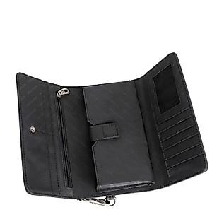 Montana West Womens Wallet Clutch Wallets Credit Card Coin Bill Try Fold Accordion (Purple Rhinestone Concho)