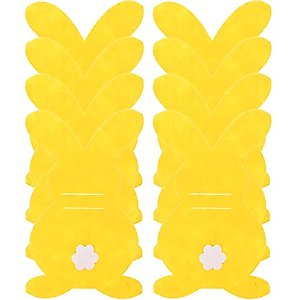 ABOOFAN 8pcs Easter Bunny Cutlery Holder Felt Rabbit Silverware Holder Pocket Tableware Organizers Fork Spoon Flatware Bags Dinner Table Decor Yellow