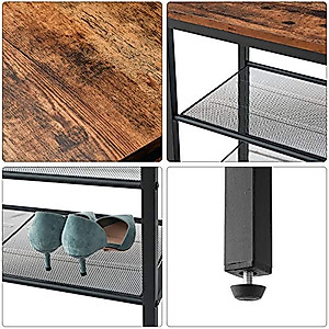 IBUYKE Coat Rack Shoe Rack Set, 5-Tier Shoe Bench with Metal Mesh Shelves ,Coat Stand with 3 Adjustable Sizes and 8 Hooks, Coat Tree for Bedroom Office Hallway URF-1194&UTMJ084H