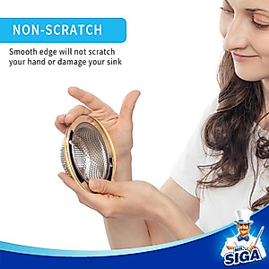 MR.SIGA Kitchen Sink Strainer, Stainless Steel Sink Drain Strainer, Dishwasher Safe, 2 Pack