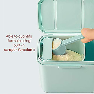 Portable Baby Formula Dispenser Container for Travel Outdoor Milky Bottle (Mint, Small (150g))