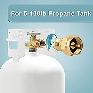 SHINESTAR Universal Propane Refill Adapter for 1 lb Tanks, Propane Adapter 1 lb to 20 lb for 16 oz Propane Fuel Cylinder, Solid Brass