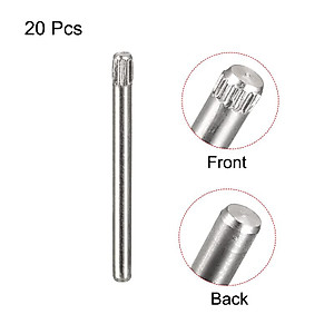 Tool parts 1.5x20mm 304 Stainless Steel Dowel Pins - 20Pcs Knurled Head Flat End Dowel Pin