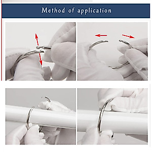 36pcs Shower Curtain Rings, 1.7" Rust-Proof Metal Round Shower Curtain Hooks for Curtains Rod, Changing Room, Windows, Home Decoration, Movable Clasp (Sliver)