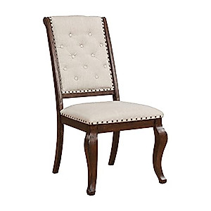 Coaster Furniture Glen Cove Dining Chairs with Button Tufting and Nailhead Trim Antique Java and Cream (Set of 2) 110312