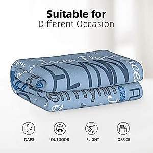 Dr.TOUGH Personalized Blankets for Kids Adults Personalized Name Blanket Custom Blanket with Name Gift for Christmas Birthday Valentines Day (Light Blue, 50” x 60”)