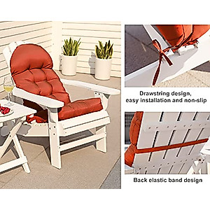 COSNUOSA Rocking Chair Cushion High Back Adirondack Chair Cushion Waterproof Patio Cushions for Outdoor Furniture Orange