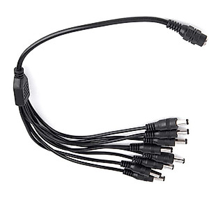 DC 1 Female to 8 Male Output Power Splitter Cable 3 Pcs 1 to 8 DC CCTV Camera Power Splitter Cable Y Adapter for CCTV Security Cameras and LED Strip Lights Deguangxin (3 Pcs 1 to 8 Way)